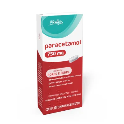 Paracetamol Medley 750mg 20 Comprimidos | Farmácias Nissei