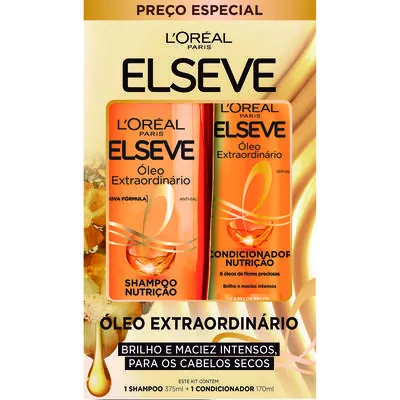 Kit Elseve Óleo Extraordinário Shampoo 375ml e Condicionador 170ml ...