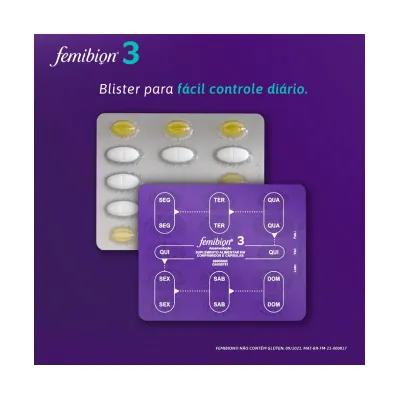 Multivitamínico Femibion 3 para Amamentação 28 Comprimidos e 28 ...