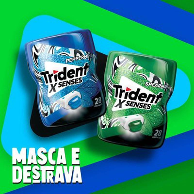Chiclete Trident XSenses Peppermint Sem Açúcar Garrafa 54g | Farmácias ...